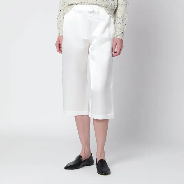 CORDERA Linen-blend Satin Bermuda Shorts - White