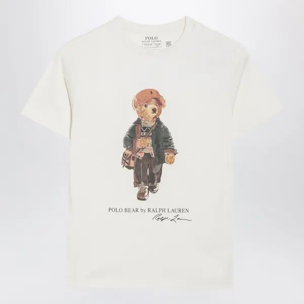 Polo Ralph Lauren Polo Bear Cream Cotton T-shirt - Beige