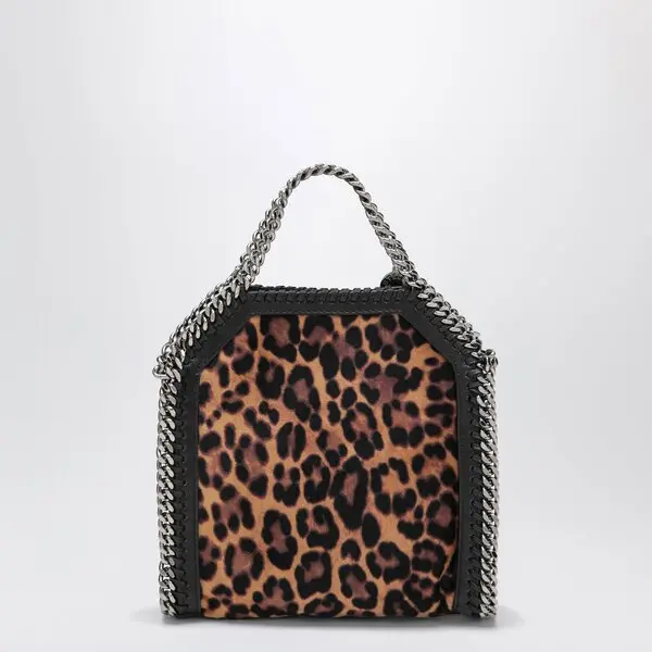 Stella McCartney Falabella Leopard-print Velvet Micro Tote Bag