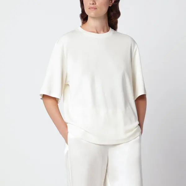 RÓHE Cream Cotton And Wool-blend T-shirt - White