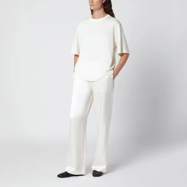 RÓHE Cream Cotton And Wool-blend T-shirt