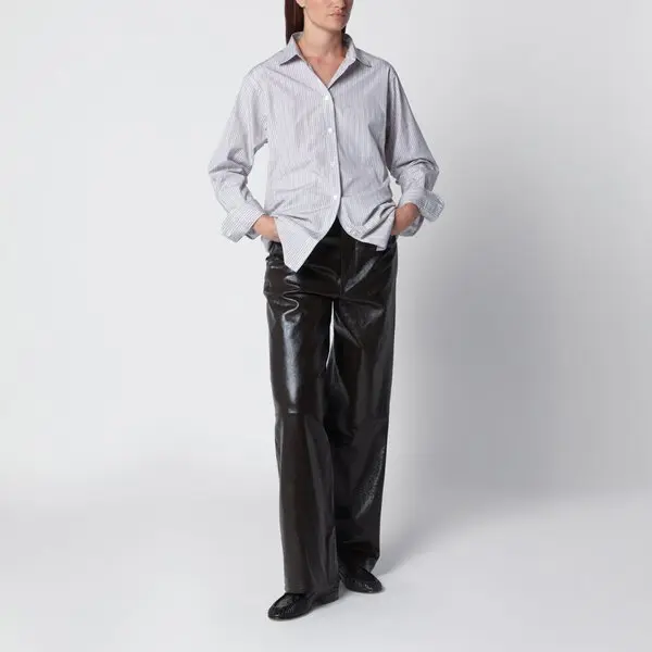 RÓHE Leather Wide-leg Trousers
