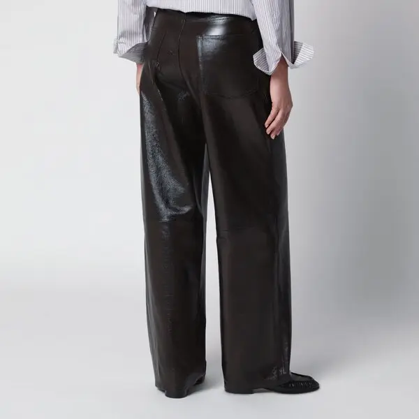 RÓHE Leather Wide-leg Trousers