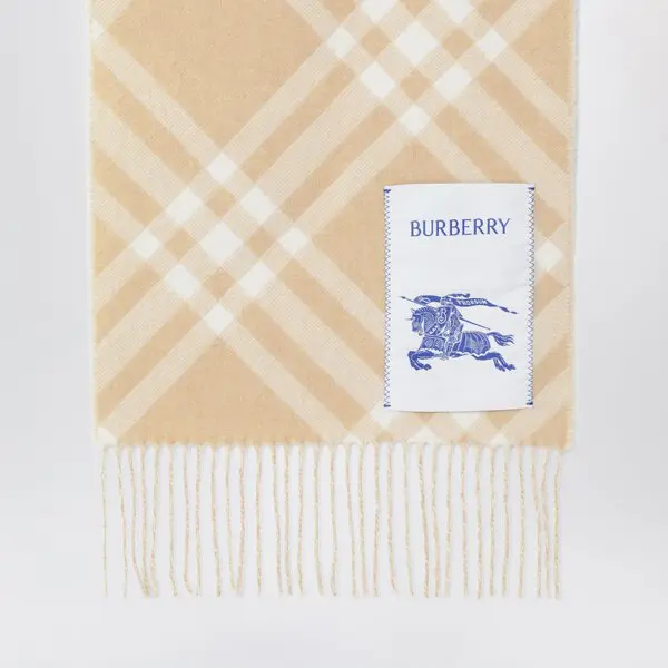 Burberry Sand Check Cashmere Scarf