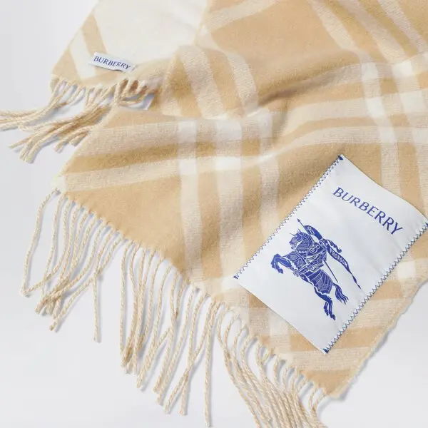 Burberry Sand Check Cashmere Scarf