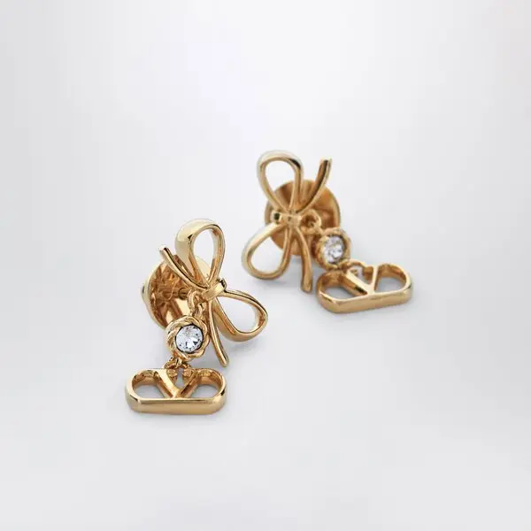 Valentino Garavani Vlogo Signature Bow And Crystal Earrings