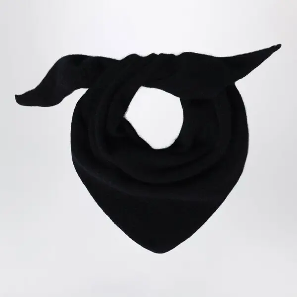 LE BONNET Bandana In Wool And Caregora In Onyx - Black