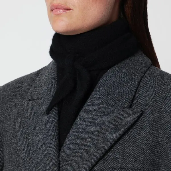 LE BONNET Bandana In Wool And Caregora In Onyx