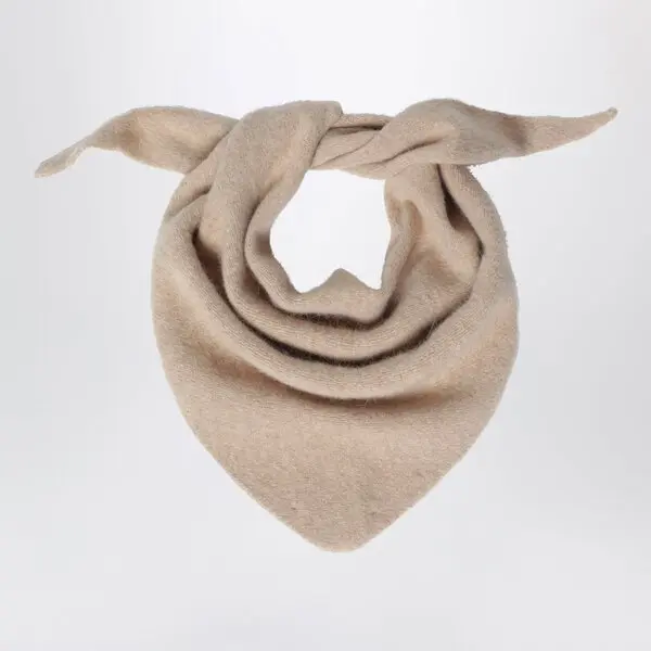 LE BONNET Bandana In Wool And Caregora In Sand - Beige