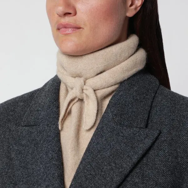 LE BONNET Bandana In Wool And Caregora In Sand