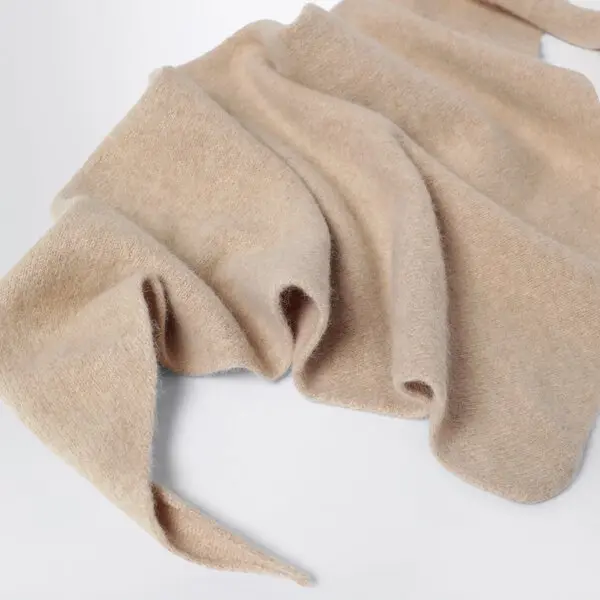 LE BONNET Bandana In Wool And Caregora In Sand
