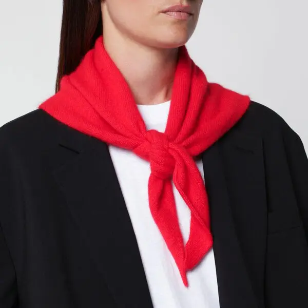 LE BONNET Bandana In Wool And Caregora In Crimson