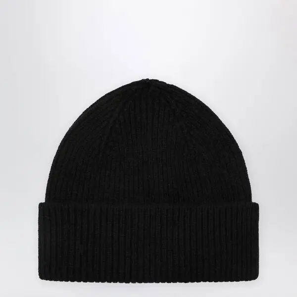 LE BONNET Beanie In Wool And Caregora In Onyx