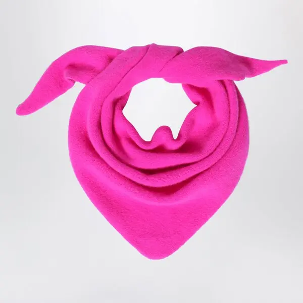 LE BONNET Bandana In Wool And Caregora In Poppy - Pink