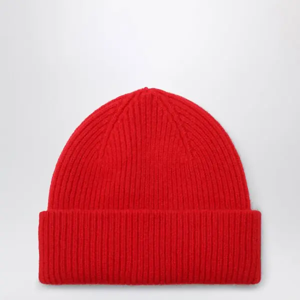 LE BONNET Beanie In Wool And Caregora In Crimson