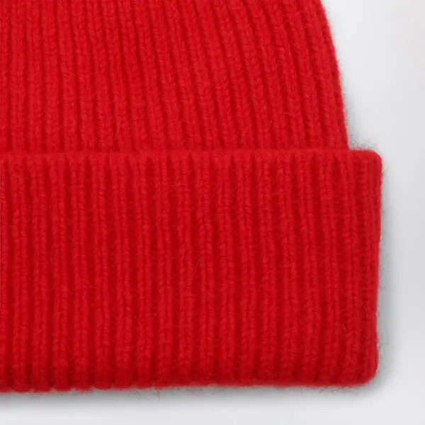 LE BONNET Beanie In Wool And Caregora In Crimson