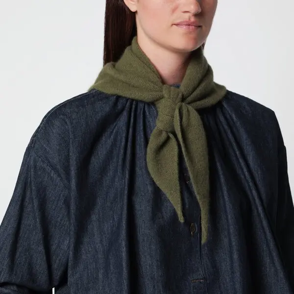 LE BONNET Bandana In Wool And Caregora In Jungle