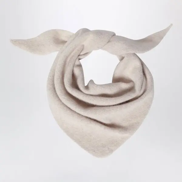 LE BONNET Bandana In Wool And Caregora In Ivory - White