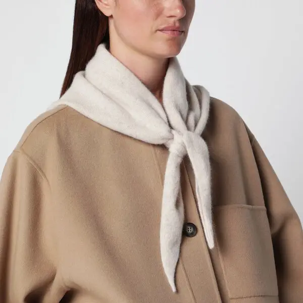 LE BONNET Bandana In Wool And Caregora In Ivory