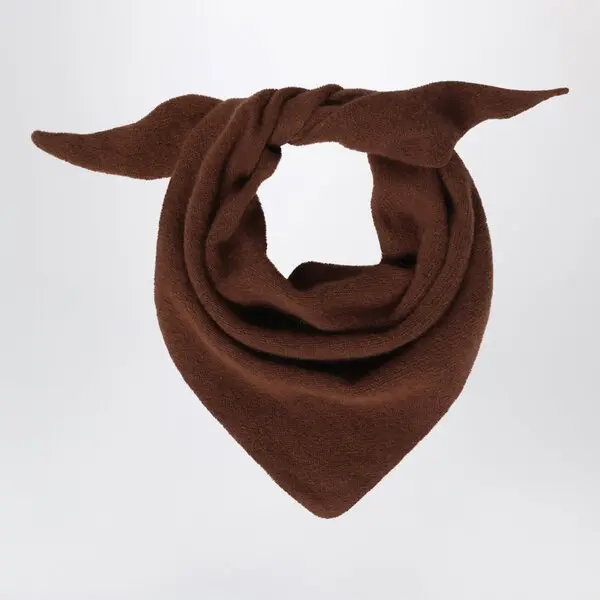 LE BONNET Bandana In Wool And Caregora In Walnut - Brown