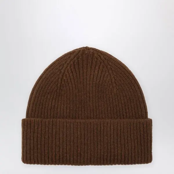 LE BONNET Beanie In Wool And Caregora In Walnut - Brown