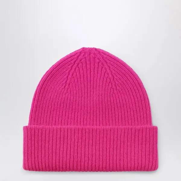 LE BONNET Beanie In Wool And Caregora In Poppy - Pink