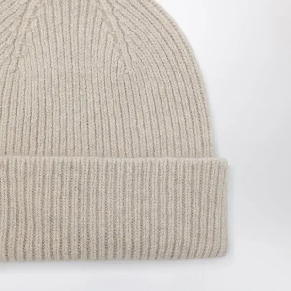 LE BONNET Beanie In Wool And Caregora In Ivory