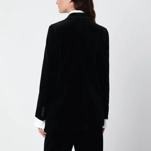 BLAZÉ MILANO Velvet Peak Lapel Double-breasted Blazer