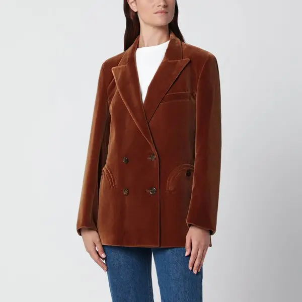 BLAZÉ MILANO Velvet Double-breasted Blazer