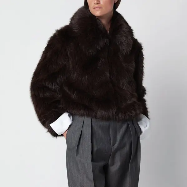 THE FRANKIE SHOP Hope Faux Fur Jacket - Brown