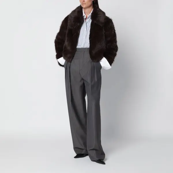 THE FRANKIE SHOP Hope Faux Fur Jacket - Brown