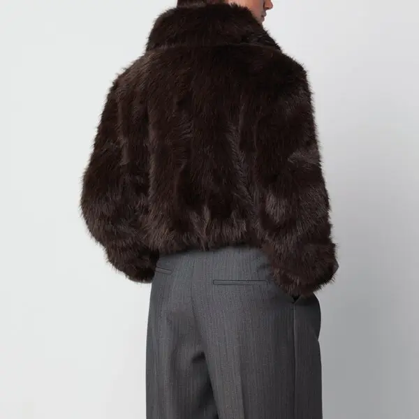 THE FRANKIE SHOP Hope Faux Fur Jacket - Brown