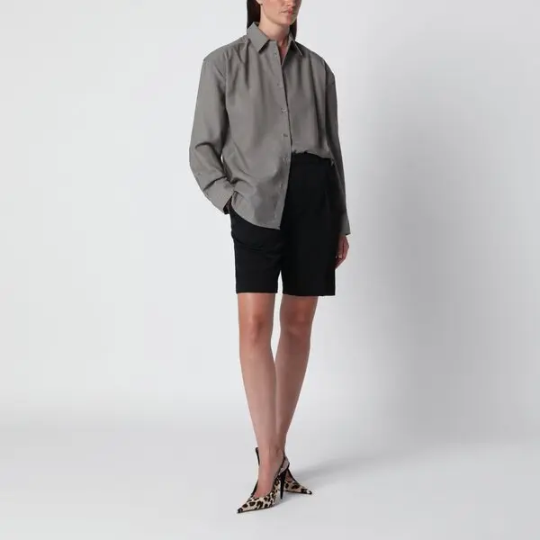 THE FRANKIE SHOP Bina Taupe Wool Shirt
