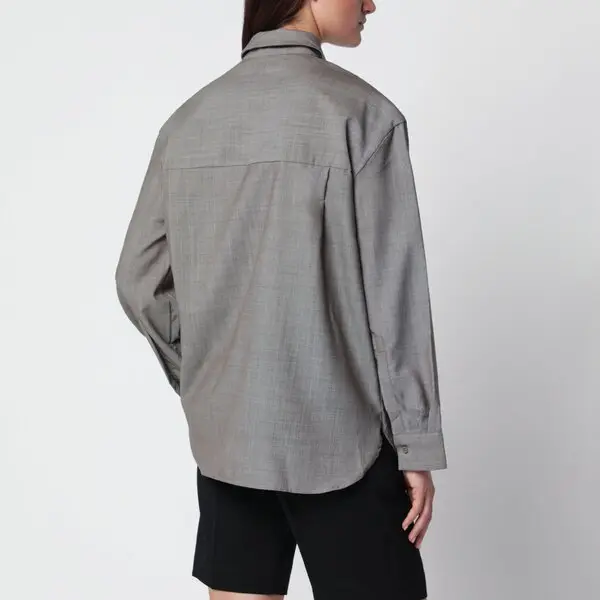 THE FRANKIE SHOP Bina Taupe Wool Shirt