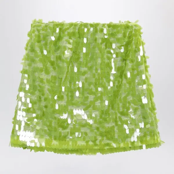 DOUUOD Lime Sequin Skirt - Green