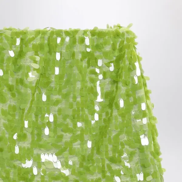 DOUUOD Lime Sequin Skirt