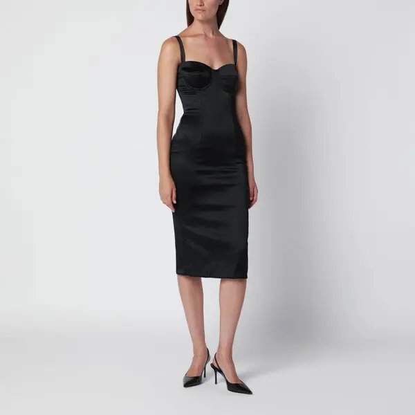 Dolce & Gabbana Satin Bustier Dress - Black
