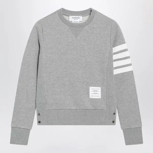 Thom Browne Light 4-bar Crew-neck Sweatshirt In Cotton - Grey