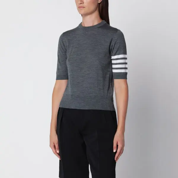 Thom Browne Sweater In Virgin Wool - Grey
