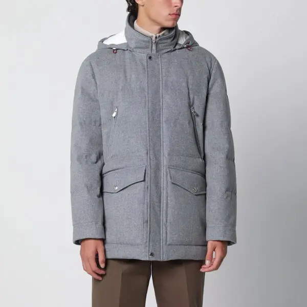 Brunello Cucinelli Light Wool Parka - Grey