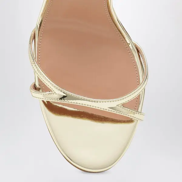 AQUAZZURA Nuda Gold Metallic Leather Sandals