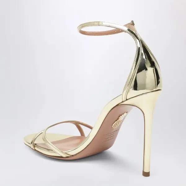 AQUAZZURA Nuda Gold Metallic Leather Sandals