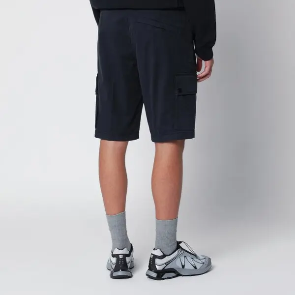 Stone Island Navy Stretch Cotton Cargo Shorts