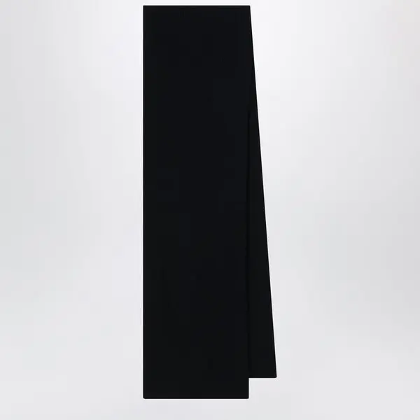 LE BONNET Scarf In Wool And Caregora In Onyx - Black