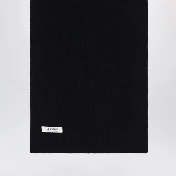 LE BONNET Scarf In Wool And Caregora In Onyx