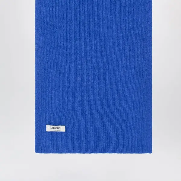 LE BONNET Scarf In Wool And Caregora In Royal Azure
