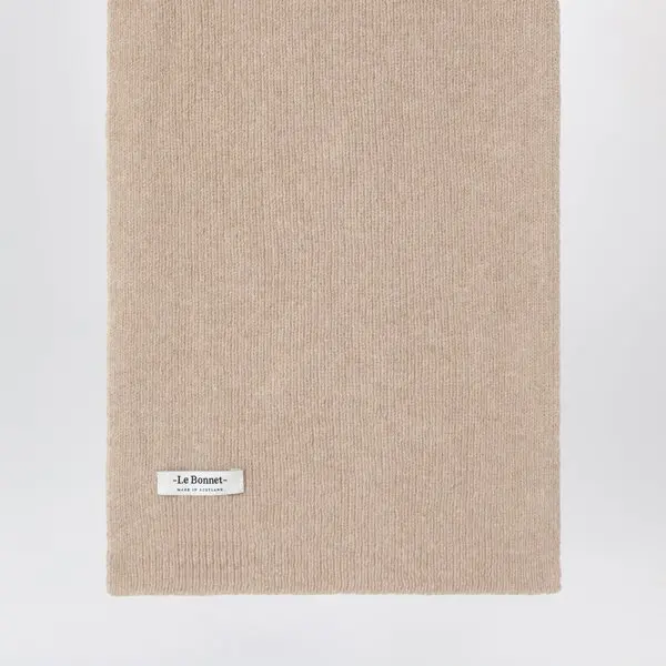 LE BONNET Scarf In Wool And Caregora In Sand