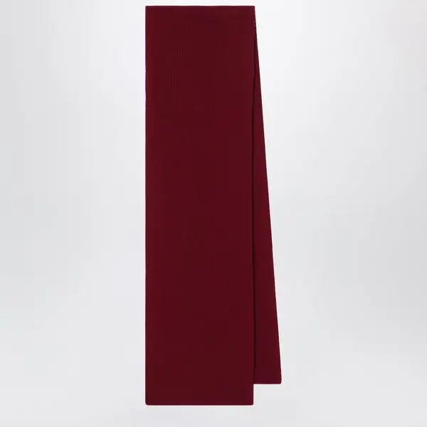 LE BONNET Scarf In Wool And Caregora In Wine - Burgundy