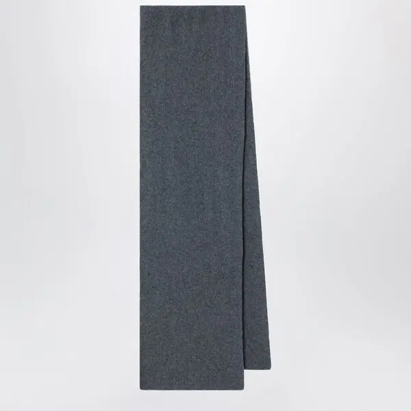 LE BONNET Scarf In Wool And Caregora In Slate - Grey