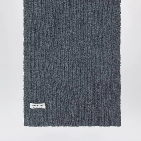 LE BONNET Scarf In Wool And Caregora In Slate